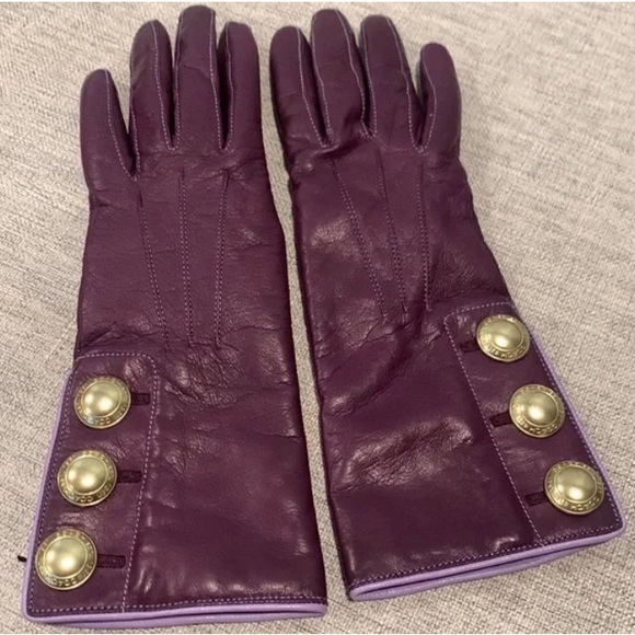 Coach | Accessories | Coach Leather Cashmere Gloves | Poshmark